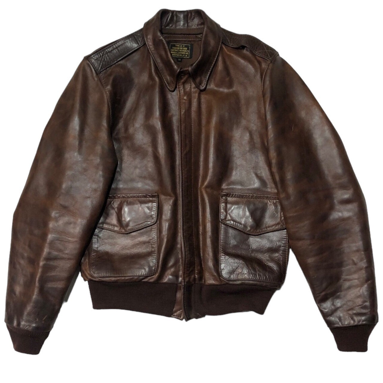VANSON(バンソン) A-2 flight jacket フライト ジャケット レザー ミリタリー 6158 38(M程度) ブラウン